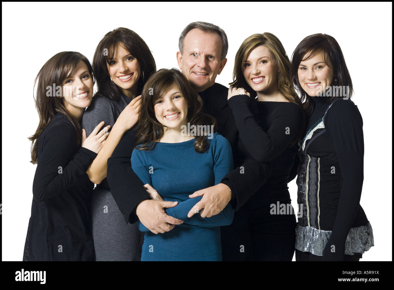 Family portrait with six people Stock Photo - Alamy