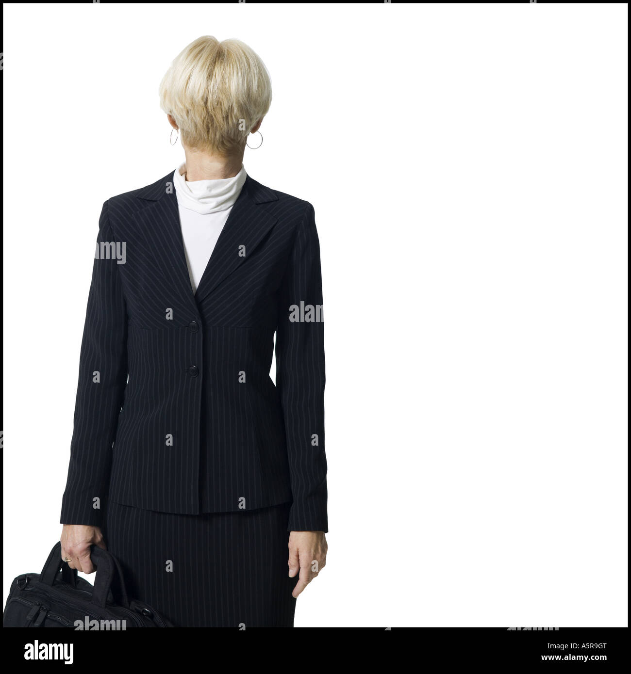 Businesswoman with head on backwards Stock Photo - Alamy