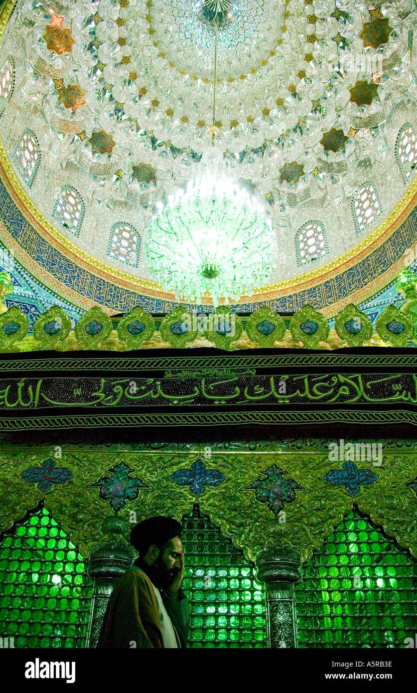 A moulana prays inside Syedarokia Bibi Sakina s shrine Damascus Syria ...