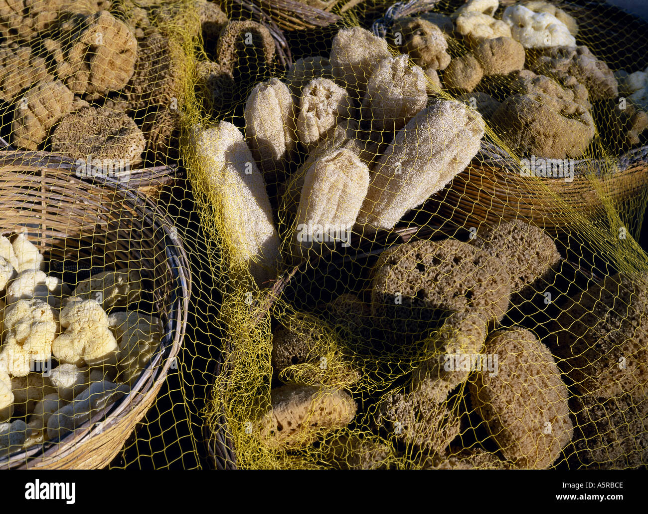Baskets Of Sponges Stock Photo - Alamy