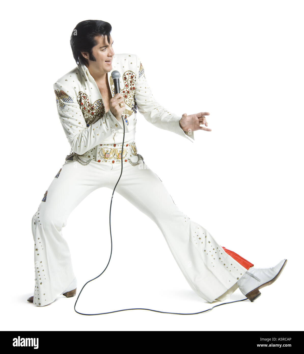 Elvis with microphone Cut Out Stock Images & Pictures - Alamy