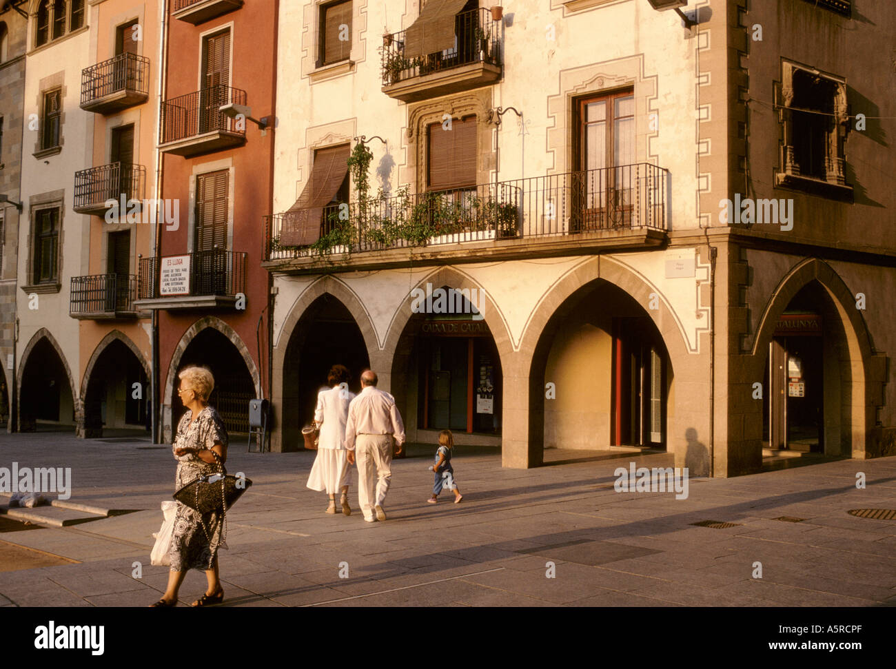 OLD TOWN SQUARE OF VIC CATALONIA SPAIN Stock Photo - Alamy