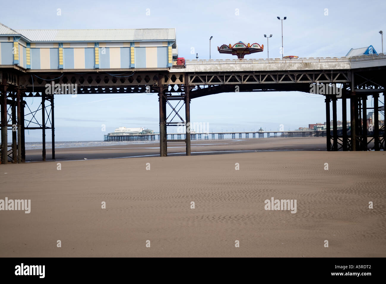 South Pier and Central pier behind,Blackpool,England Stock Photo - Alamy