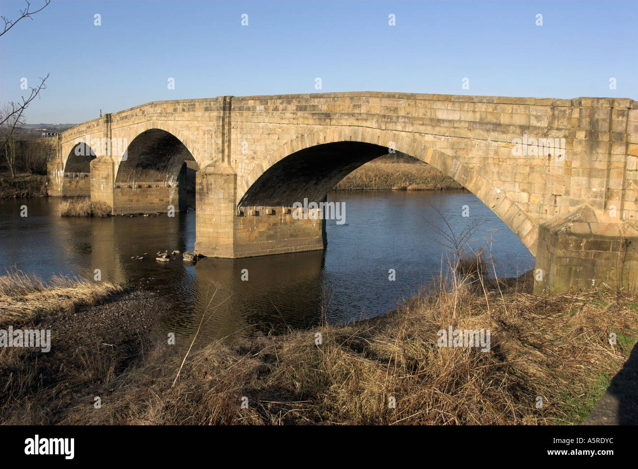 Ribchester Bridge over the River Ribble in Lancashire Stock Photo - Alamy