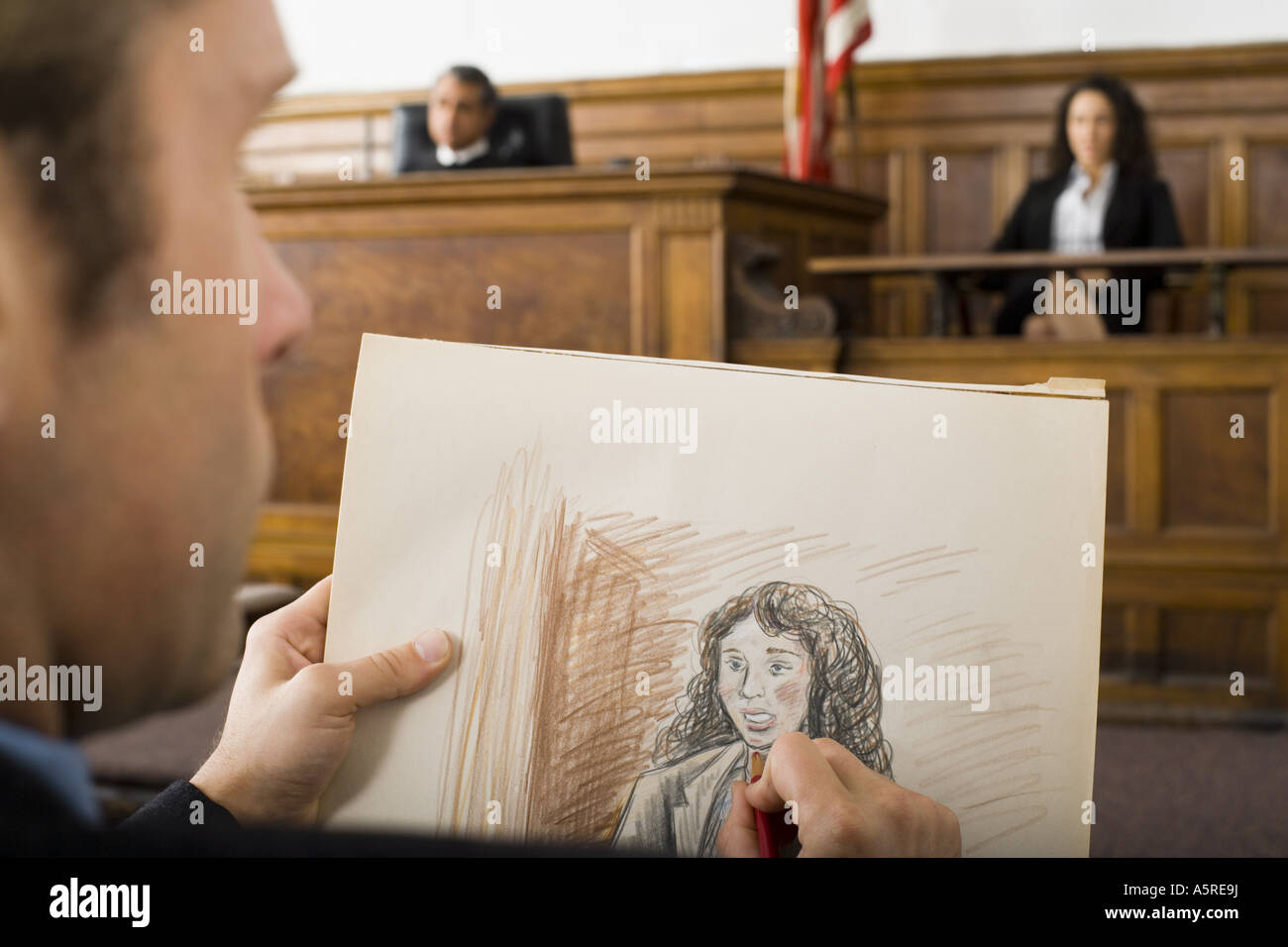Courtroom sketch hi-res stock photography and images - Alamy
