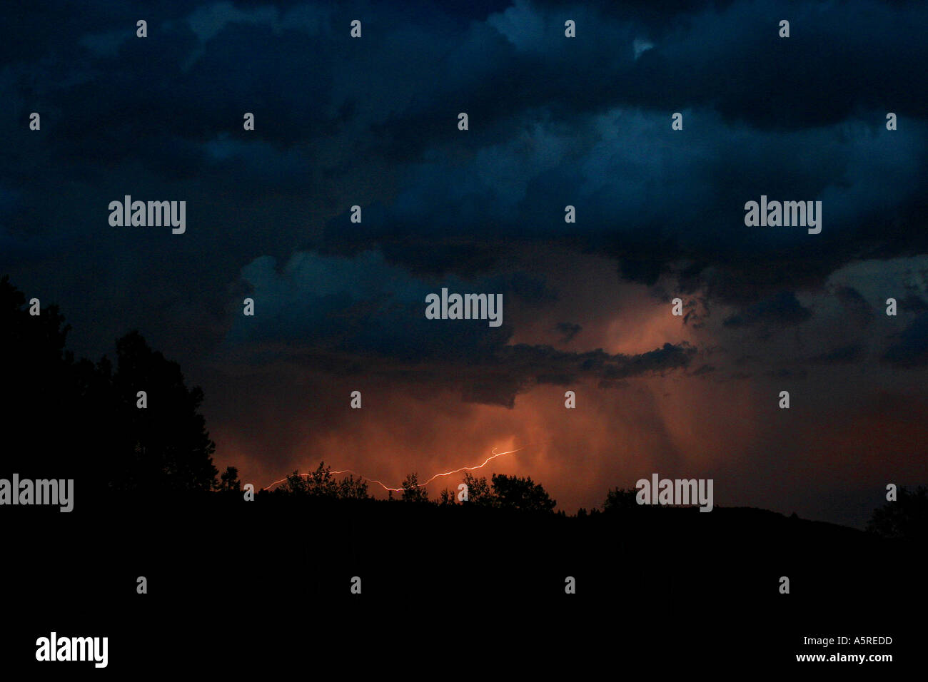 Horizontal Lightning Stock Photo - Alamy