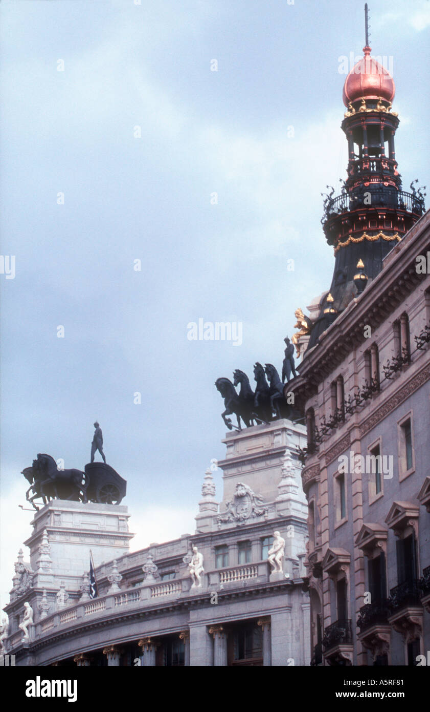 Monumental architecture of bank buildings Madrid Spain Stock Photo - Alamy