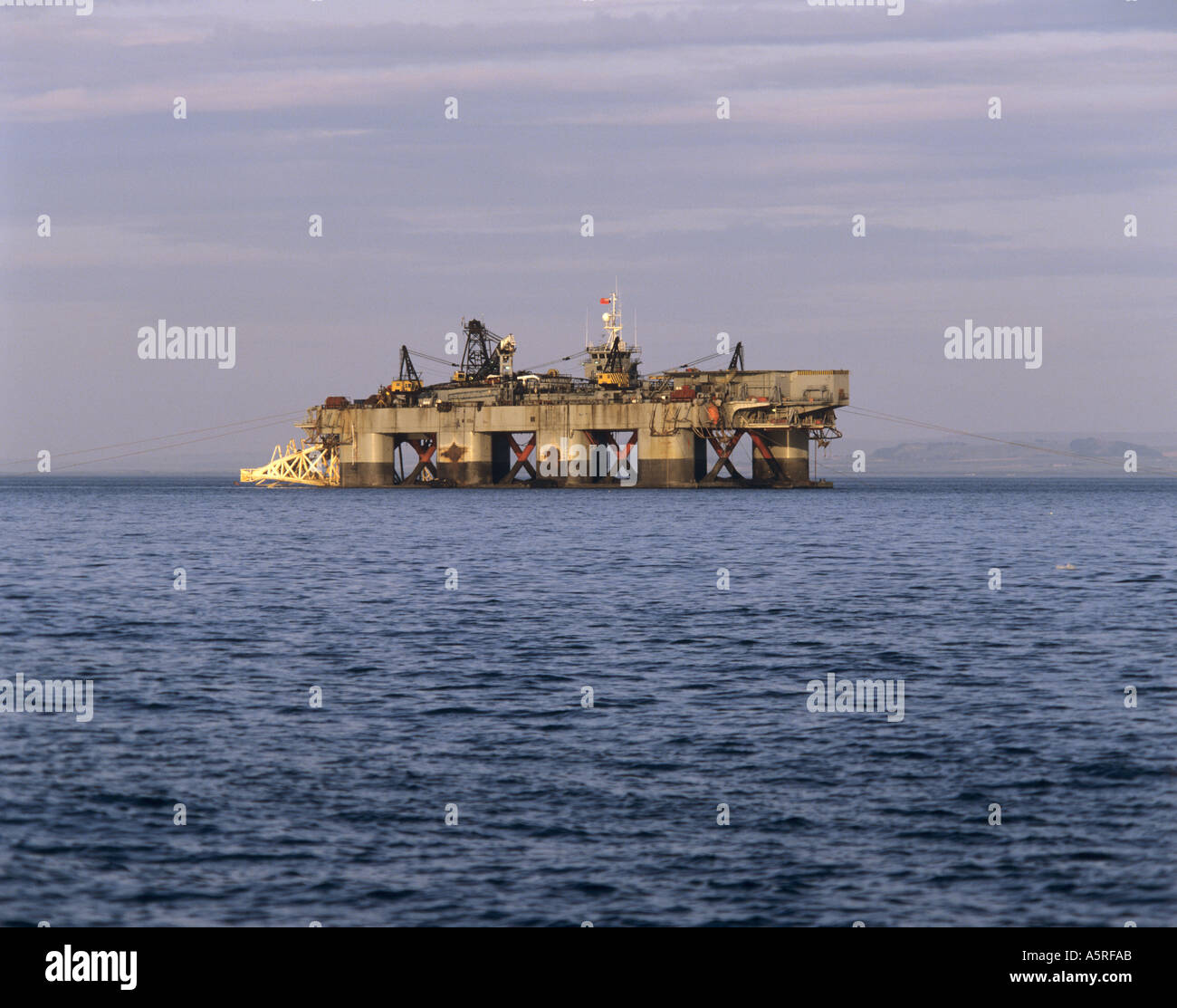 Semi Submersible Pipe Laying Barge Firth of Forth Scotland Stock Photo ...