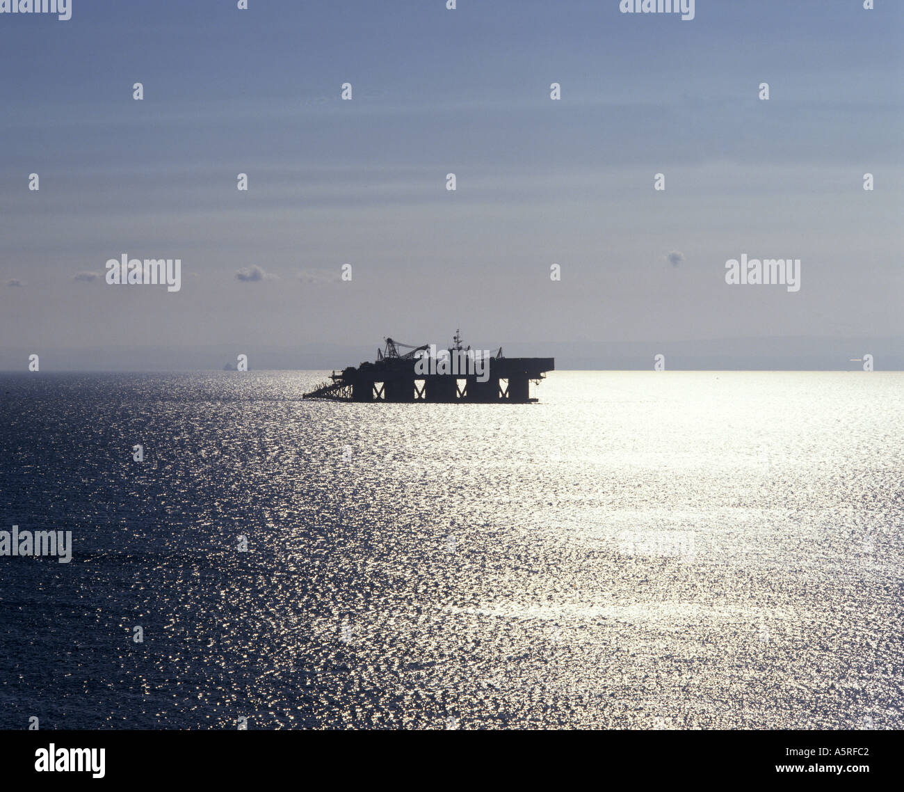 Semi Submersible Pipe Laying Barge Firth of Forth Scotland Stock Photo ...