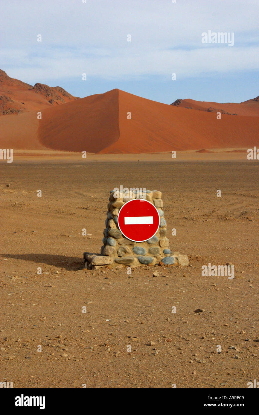 no entry road sign in the desert Stock Photo - Alamy