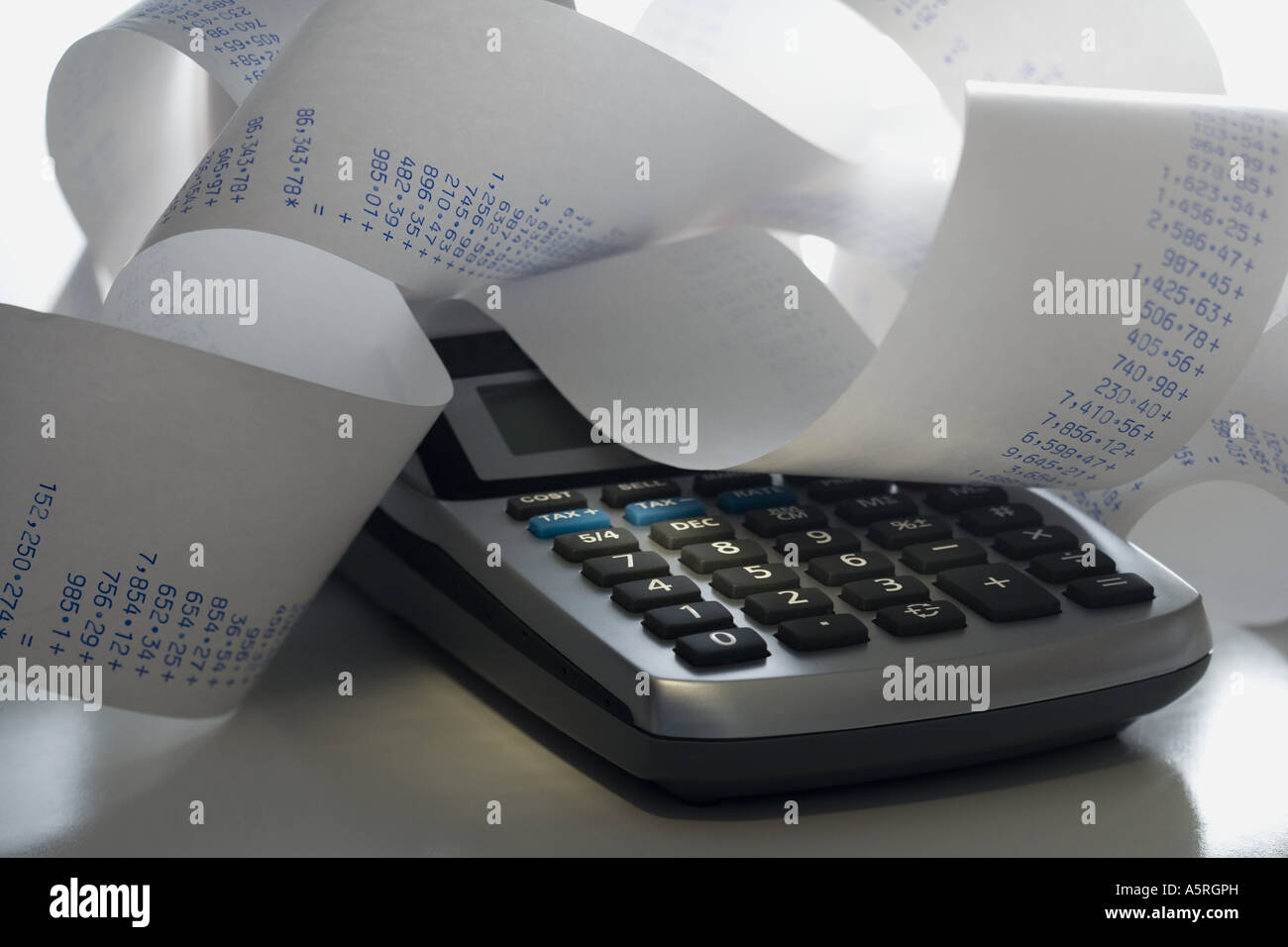 Close up of an adding machine tape Stock Photo - Alamy