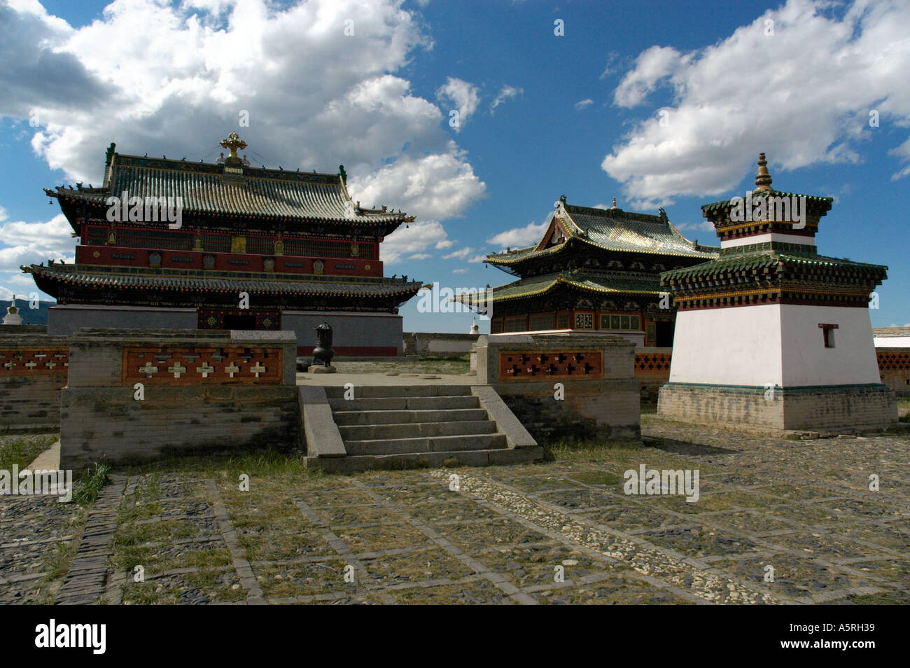 Buddhist monastery with three temples Erdene Zuu Mongolia Stock Photo - Alamy