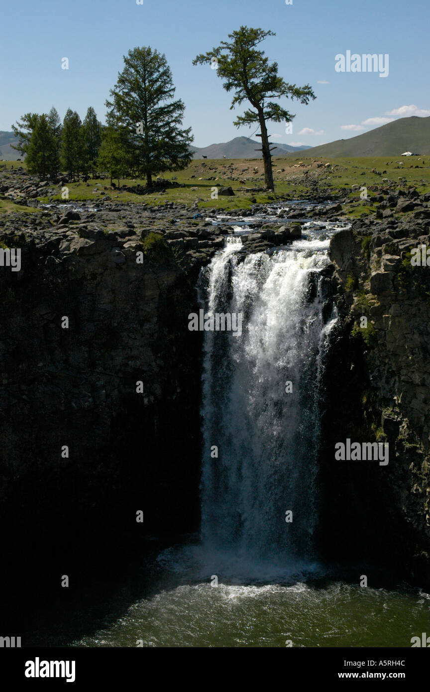 Orkhon waterfall Mongolia Stock Photo - Alamy