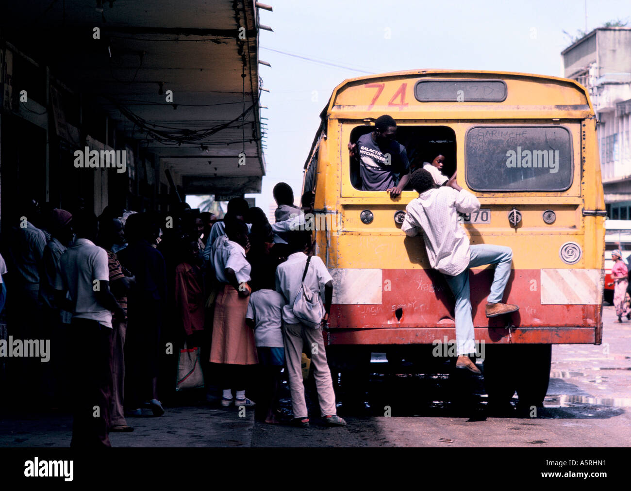 TANZANIA, DAR ES SALAAM, OVER CROWDED BUS Stock Photo - Alamy