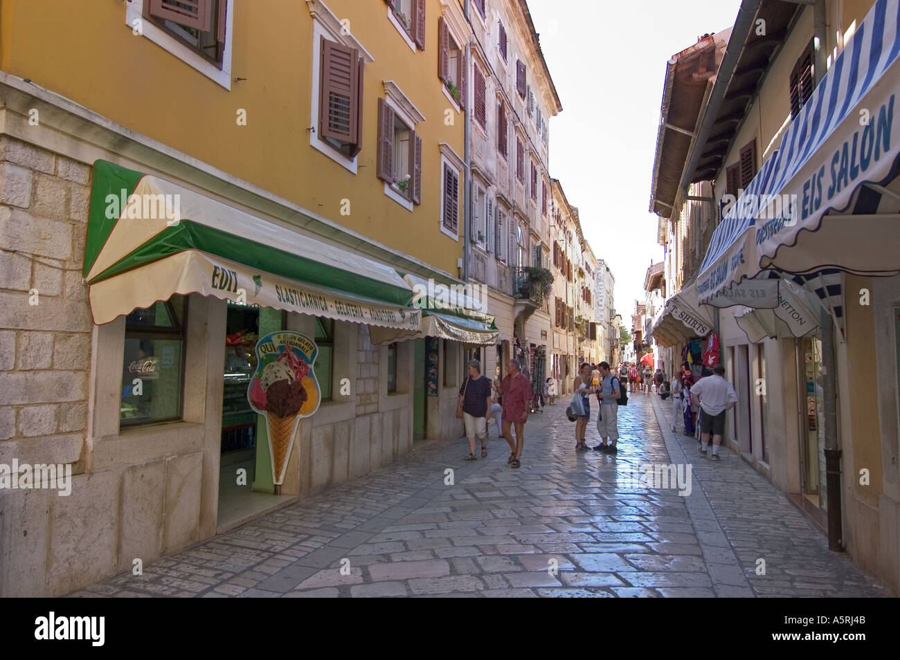 Porec Istria Croatia Decamanus street in the old town Stock Photo - Alamy