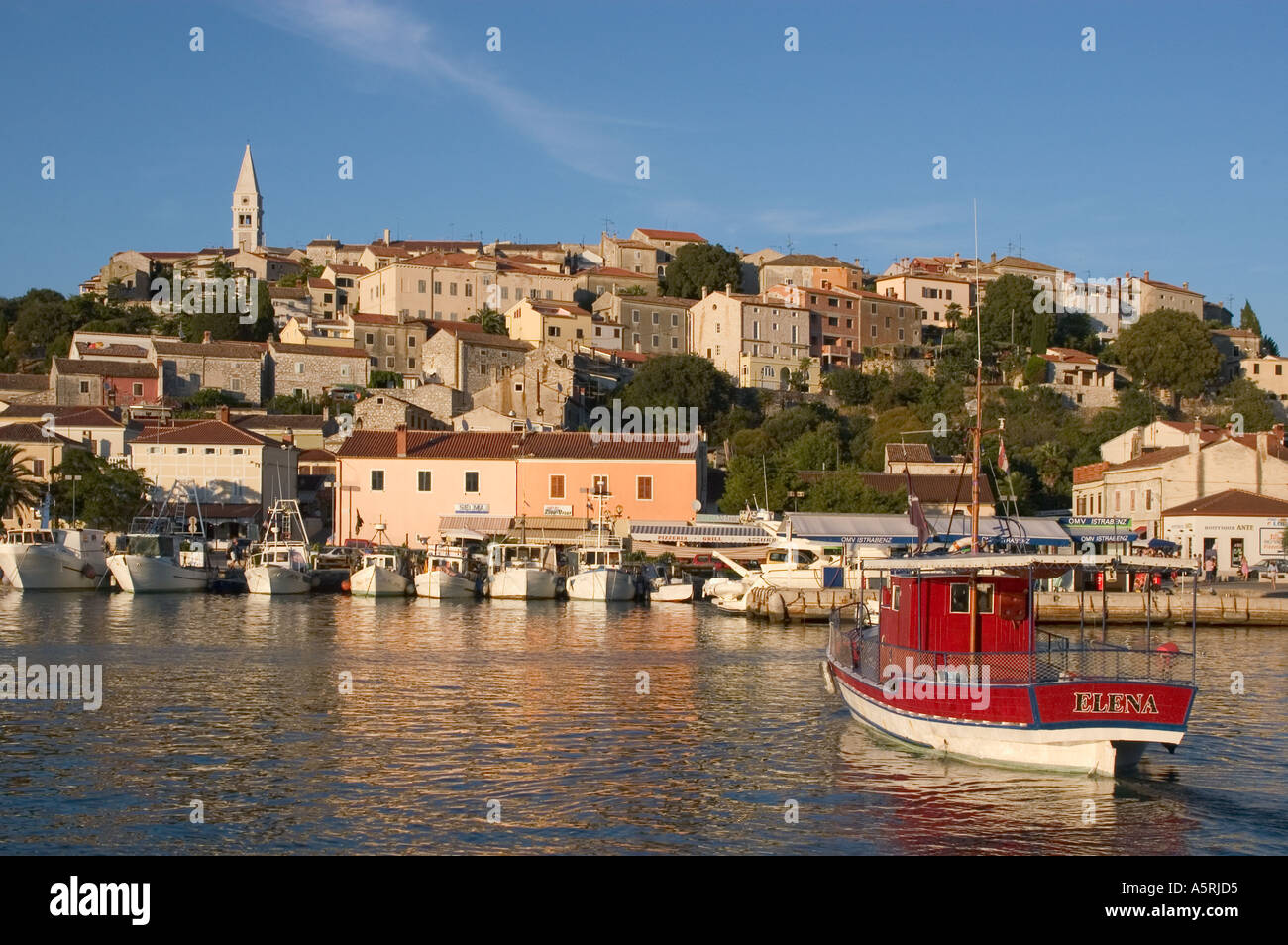 Vrsar Istria Croatia view over the harbour to the old town Stock Photo ...