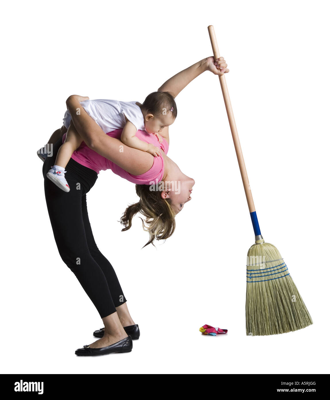 Mother sweeping Cut Out Stock Images & Pictures - Alamy
