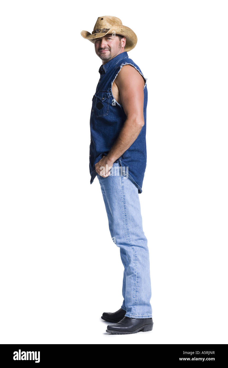 Cowboy profile face hi-res stock photography and images - Alamy