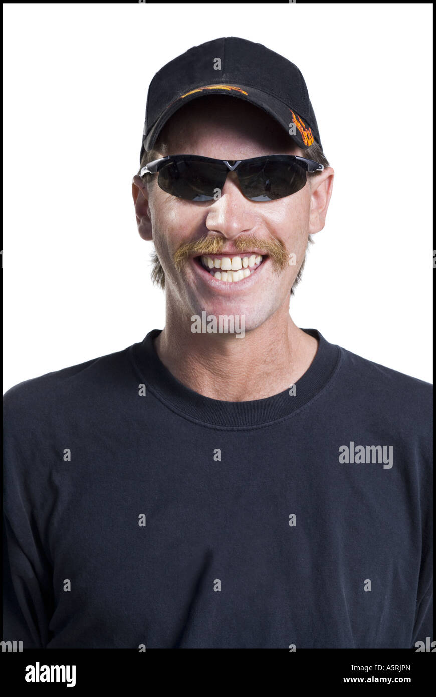 Slender man moustache smiling hi-res stock photography and images - Alamy