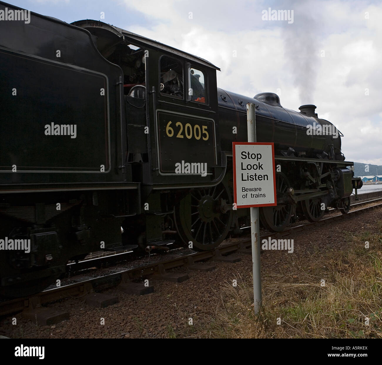 Stop Look Listen Beware of Trains Stock Photo - Alamy