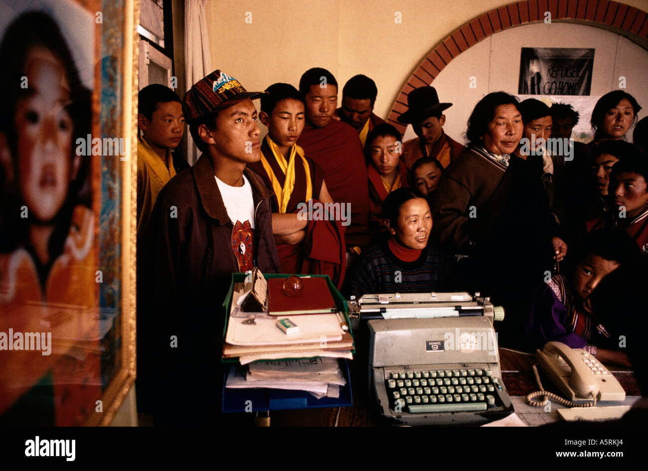 DEMPA KELSAN ATTENDS TO INCOMING REFUGEES TIBETAN MONKS, PROCESSING AND ...