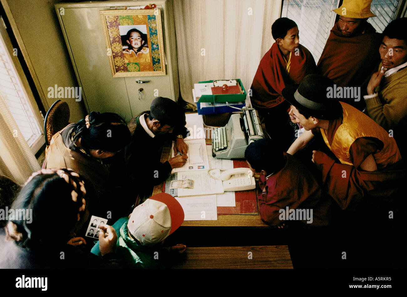 DEMPA KELSAN ATTENDS TO INCOMING REFUGEES TIBETAN MONKS, PROCESSING AND ...