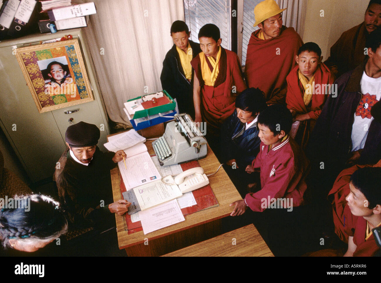 DEMPA KELSAN ATTENDS TO INCOMING REFUGEES TIBETAN MONKS, PROCESSING AND ...