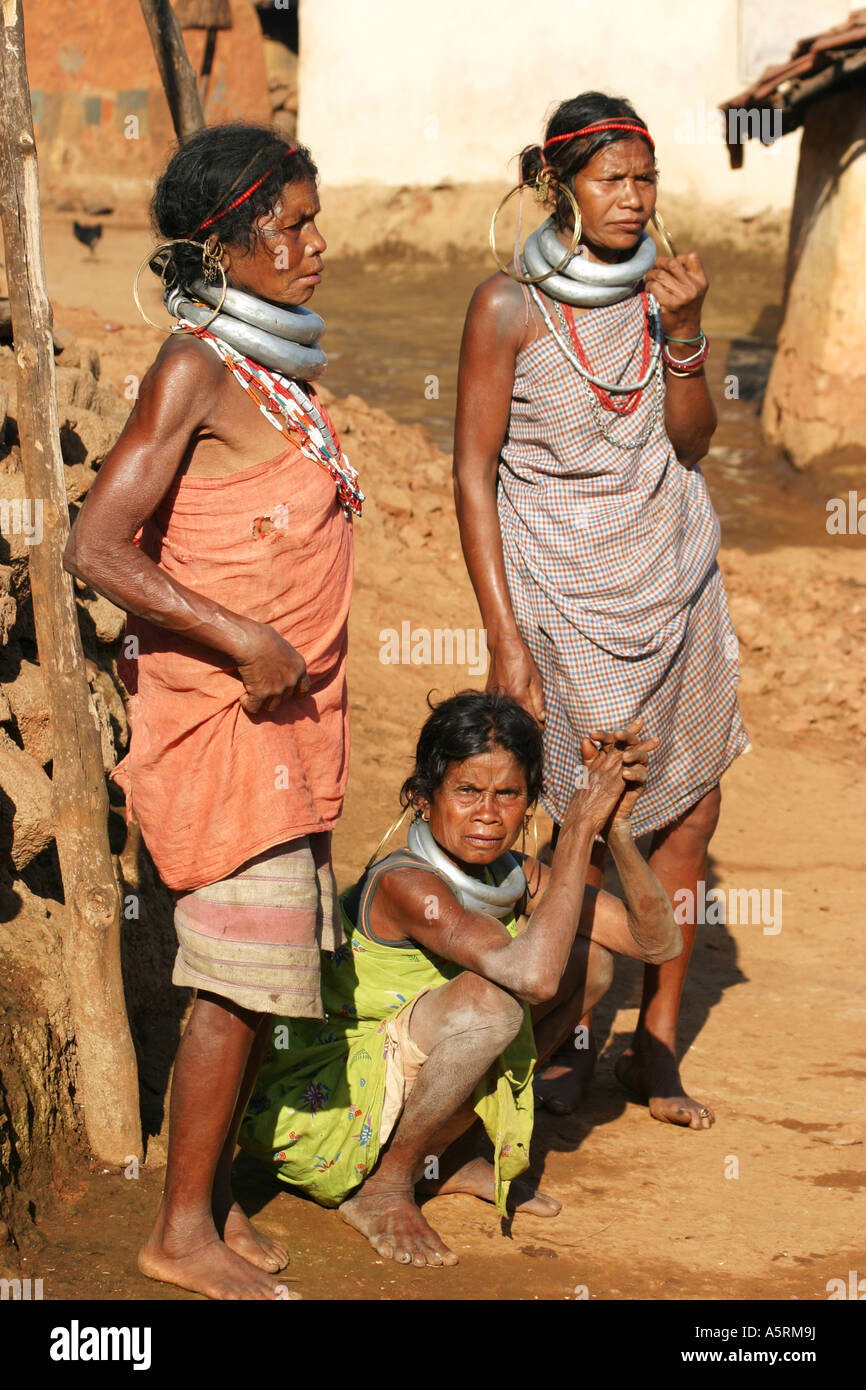 Primitive Gadaba women wearing traditional jewellery in their remote ...