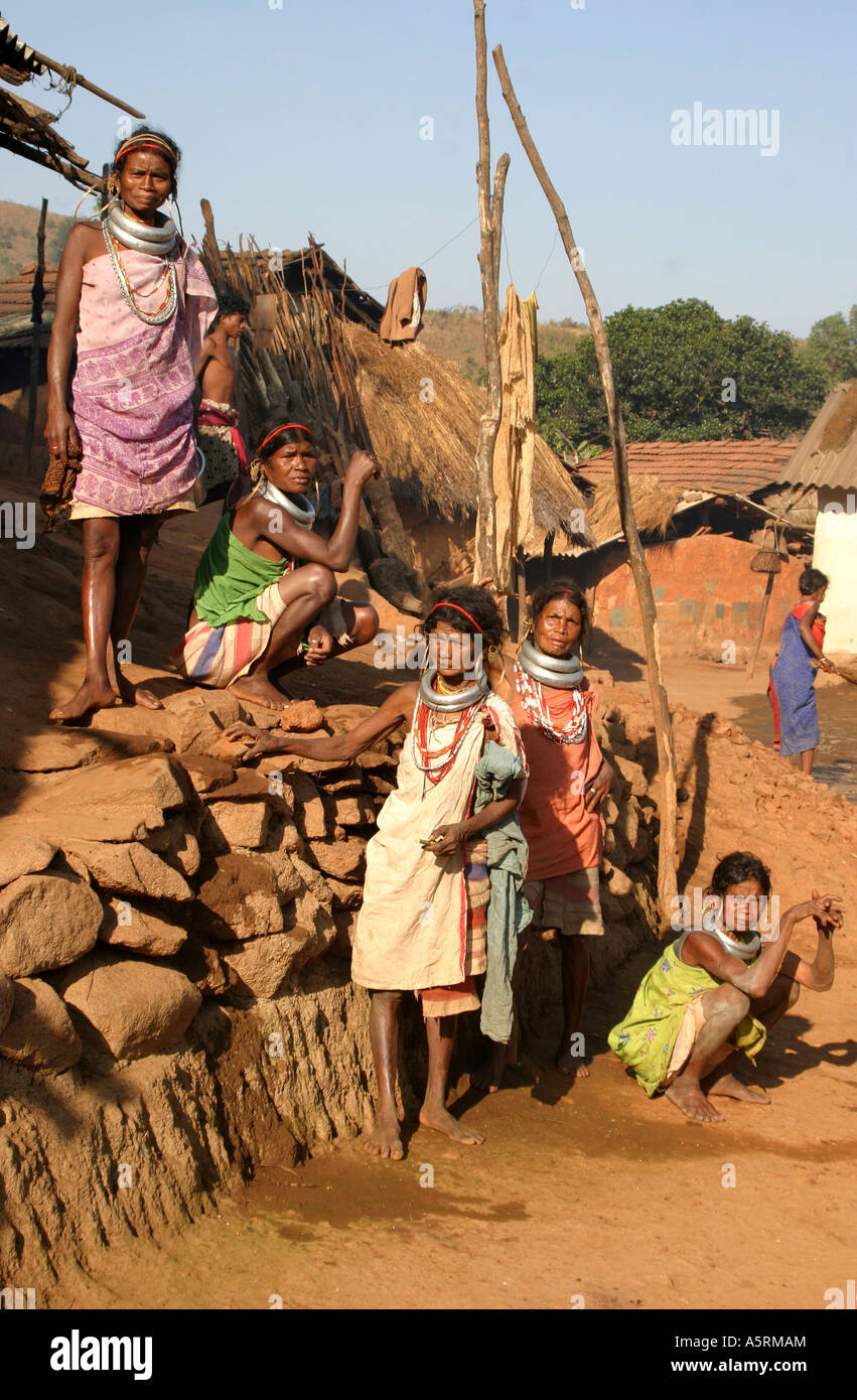 Primitive Gadaba women wearing traditional jewellery in their remote ...