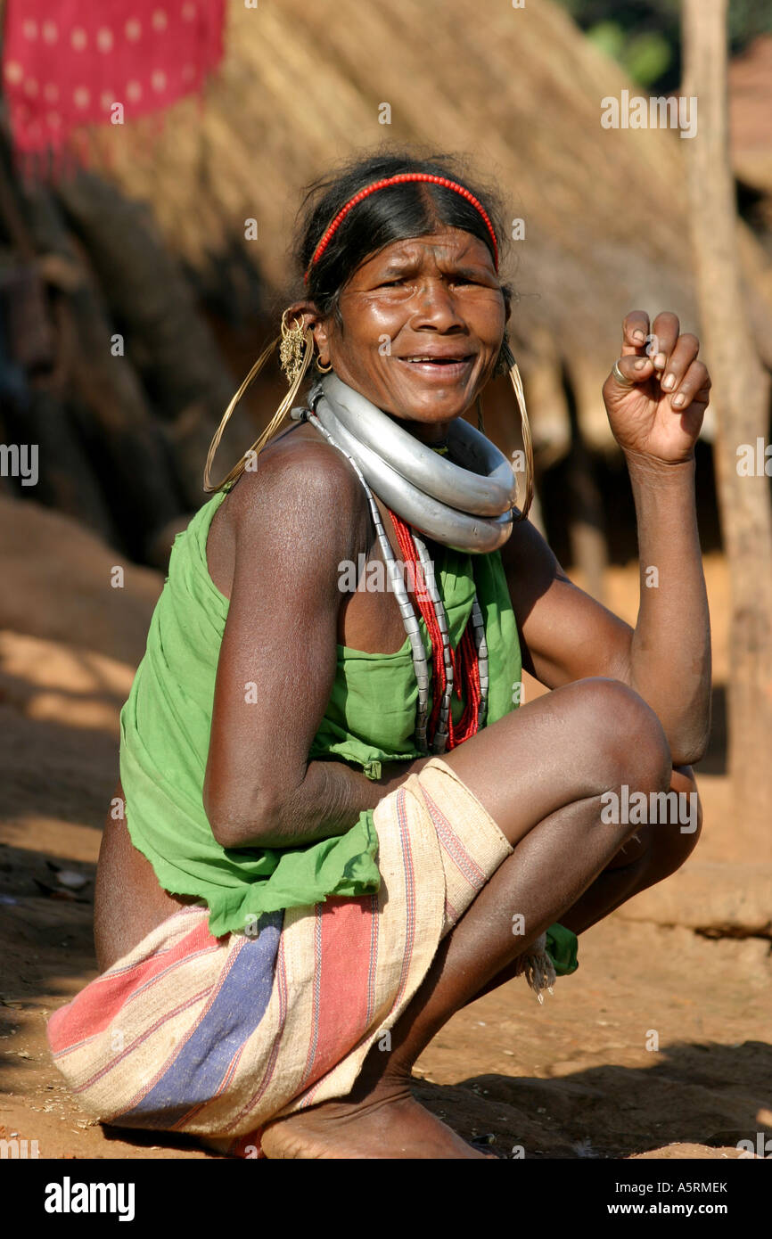 Primitive Gadaba woman wearing traditional jewellery in her remote ...