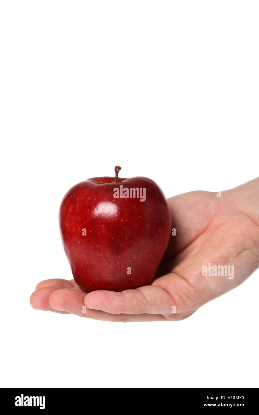 Hand holding apple hi-res stock photography and images - Alamy