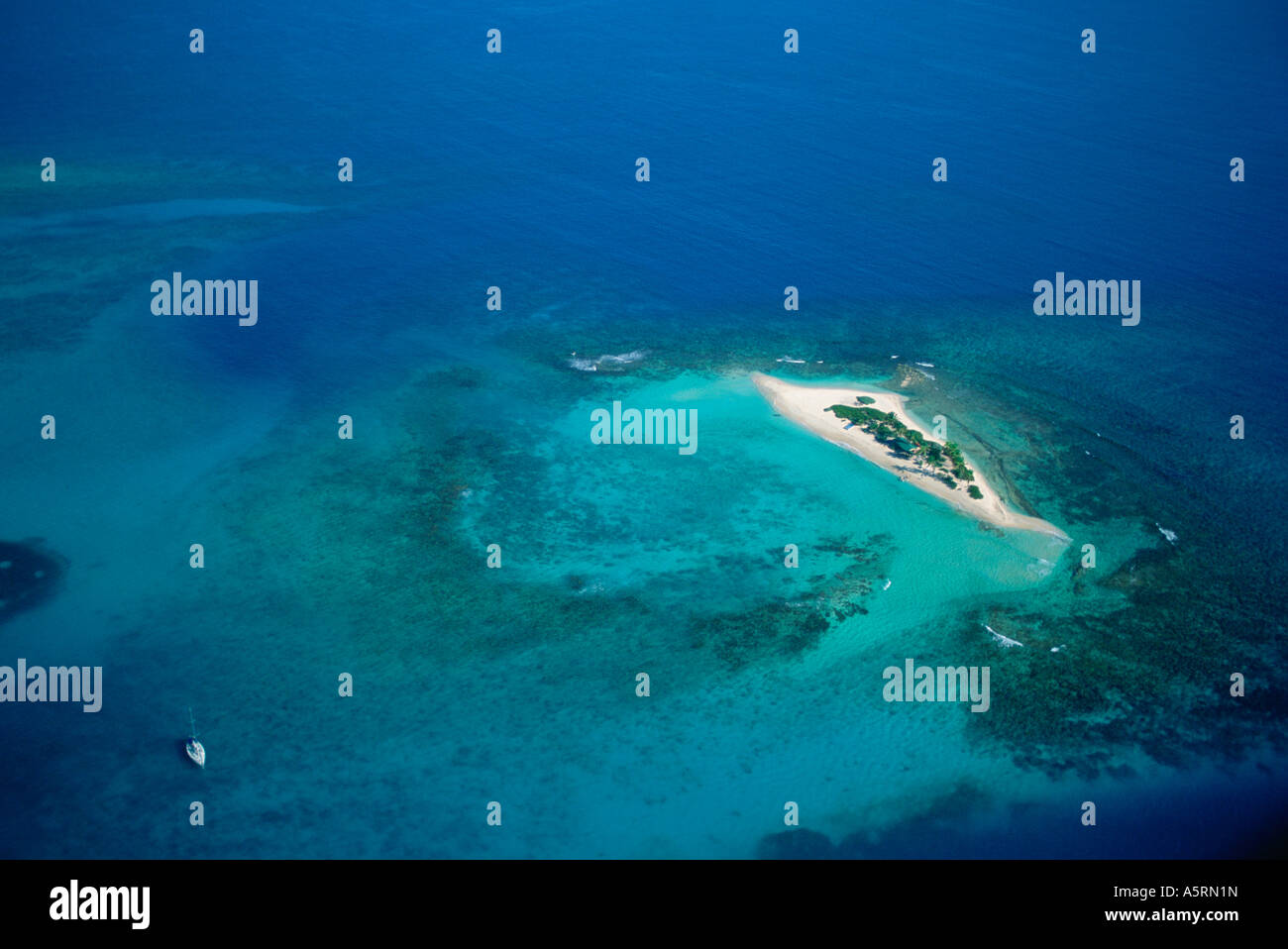 Aerial of Road Bay Anguilla Island Caribbean Sea Stock Photo - Alamy