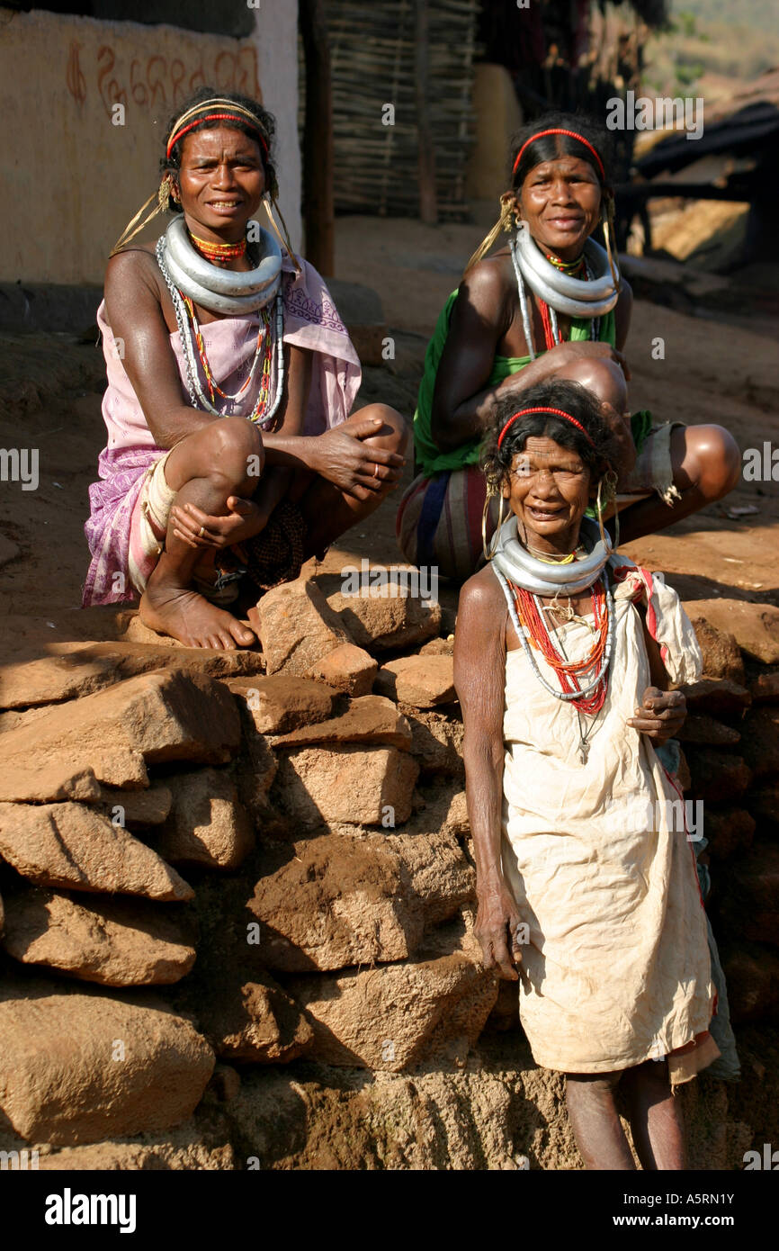 Primitive Gadaba women wearing traditional jewellery in their remote ...