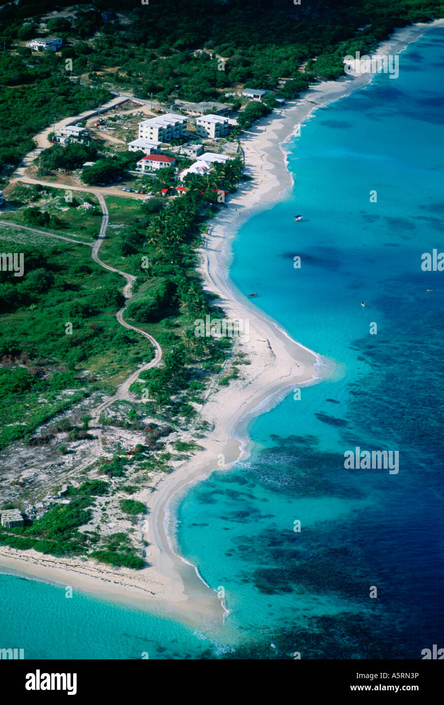 Aerial of Shoal Bay Anguilla Island Caribbean Sea Stock Photo - Alamy