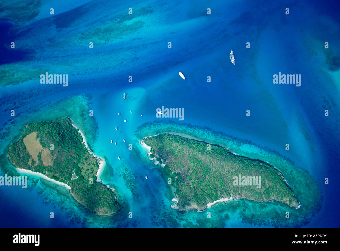 Aerial of the Grenadines Caribbean Sea Stock Photo - Alamy