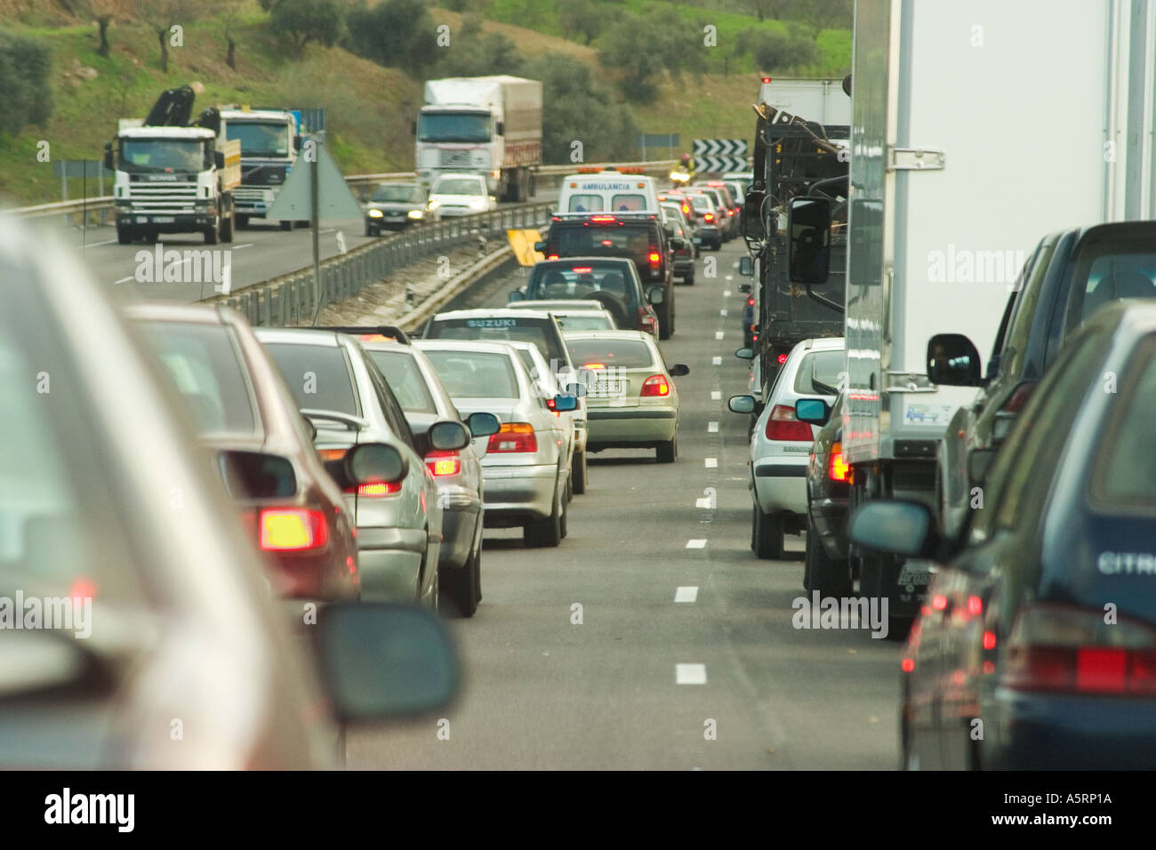 Four lane traffic cars hi-res stock photography and images - Alamy