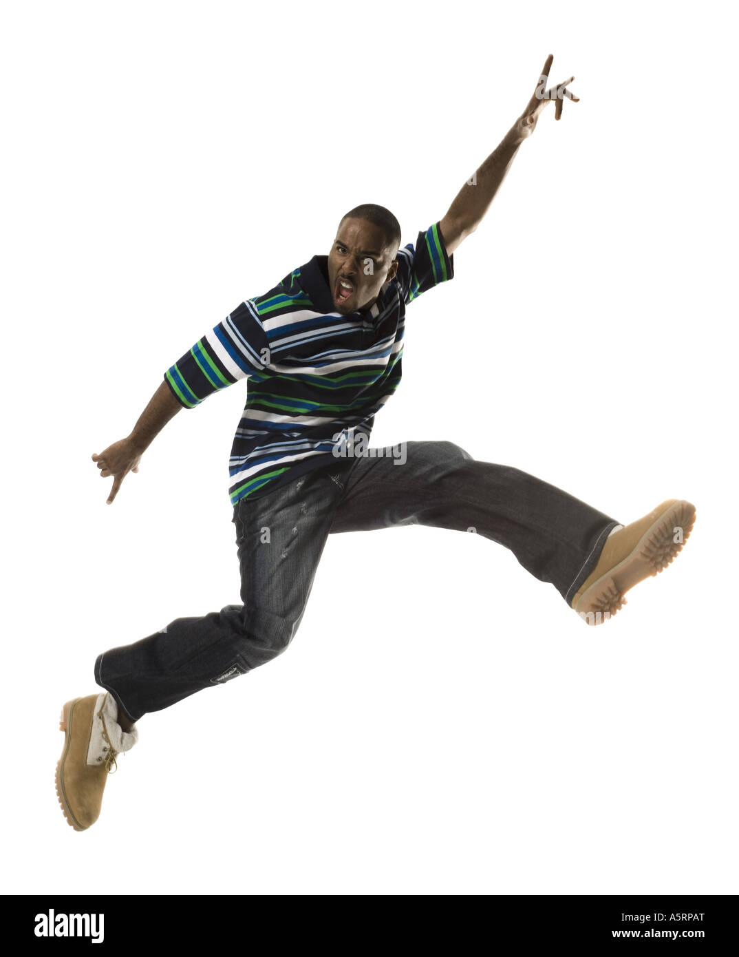 African American man jumping Stock Photo - Alamy
