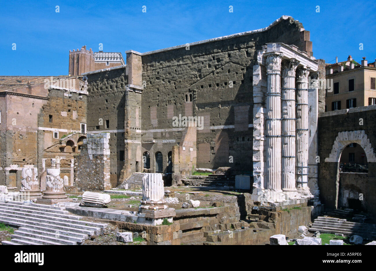 remains of temple of Mars Ultor on ancient Forum Romanum in Rome Italy ...