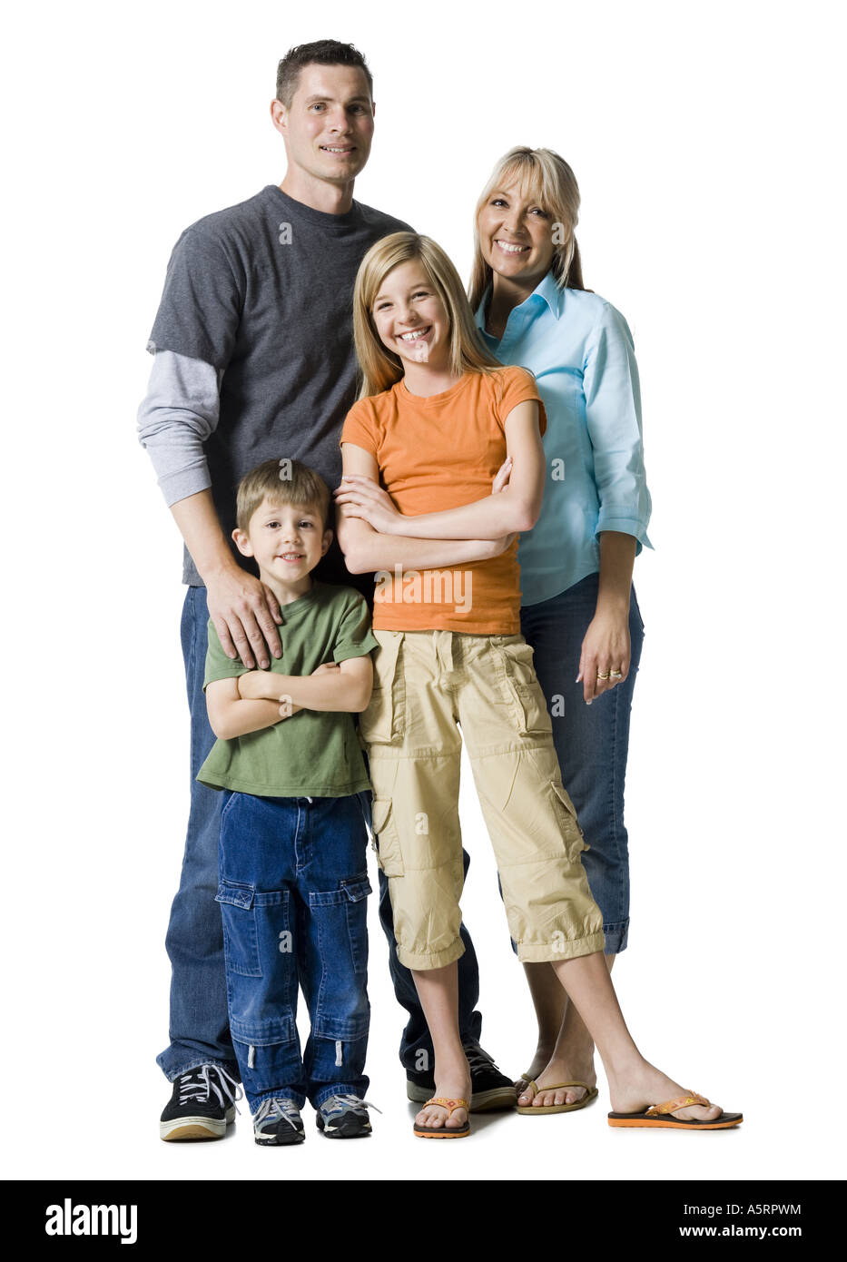 Family portrait of parents and two children Stock Photo - Alamy