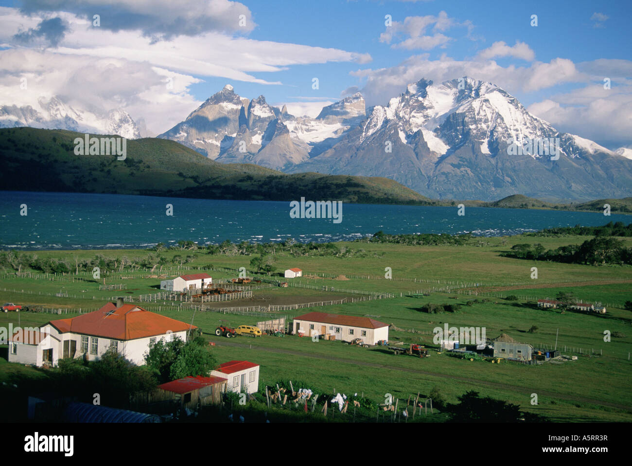 Estancia Lazo with Torres del Paine in the background Torres del Paine ...