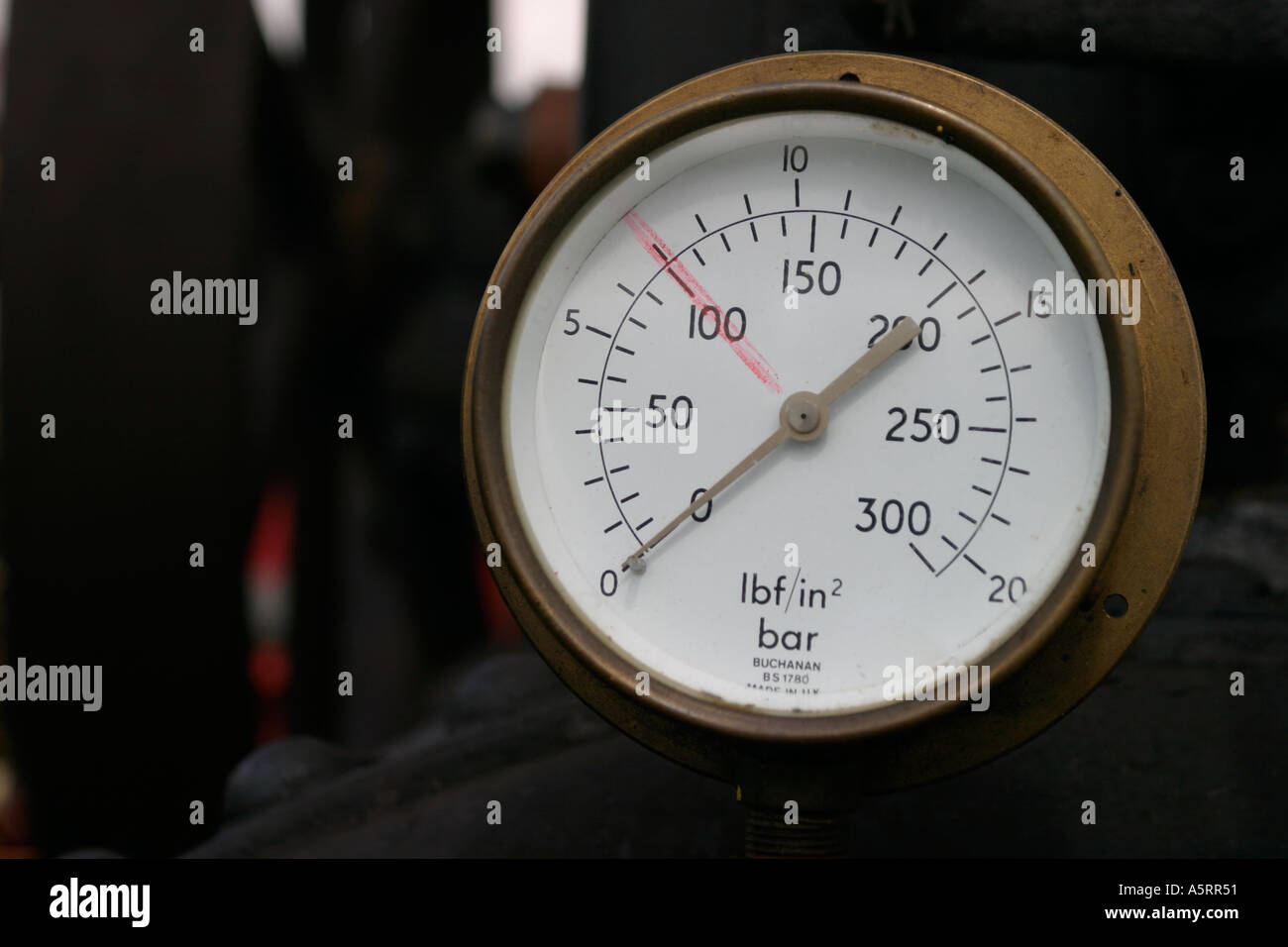 Steam Pressure Guage Gauge dial Stock Photo - Alamy
