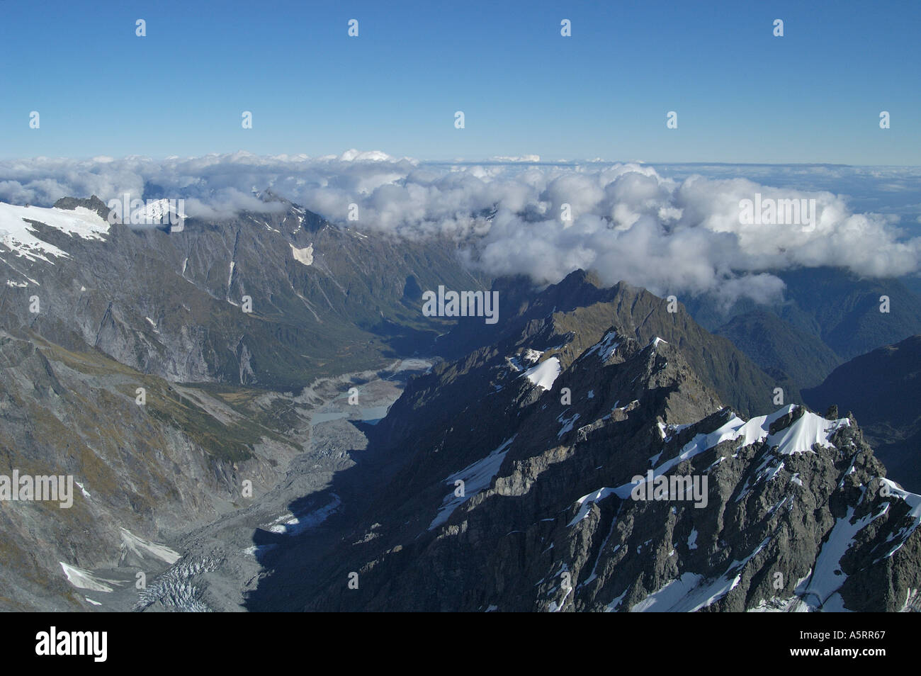 aerial shots of Fox Glacier from helicopter New Zealand Stock Photo - Alamy