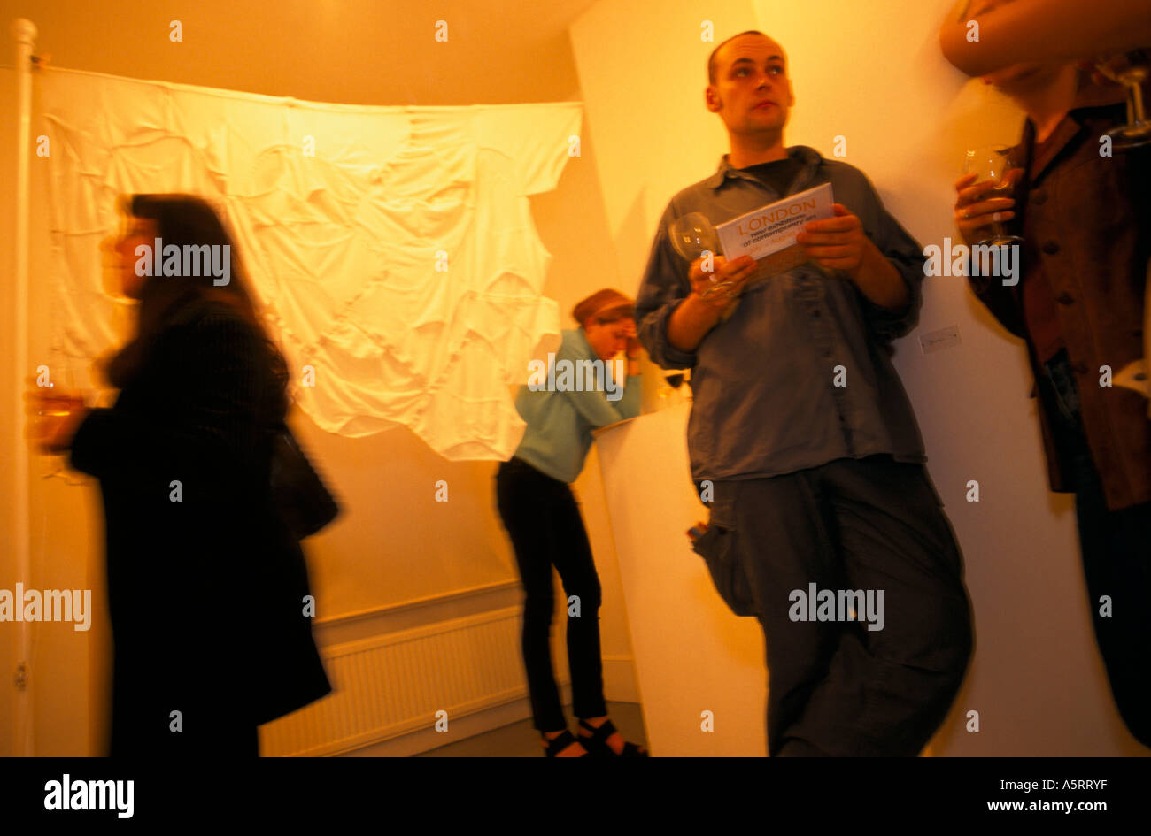 LONDON S EAST END AN INTERIM ART SHOW OPENING NIGHT SHOWING THE WORK OF ...