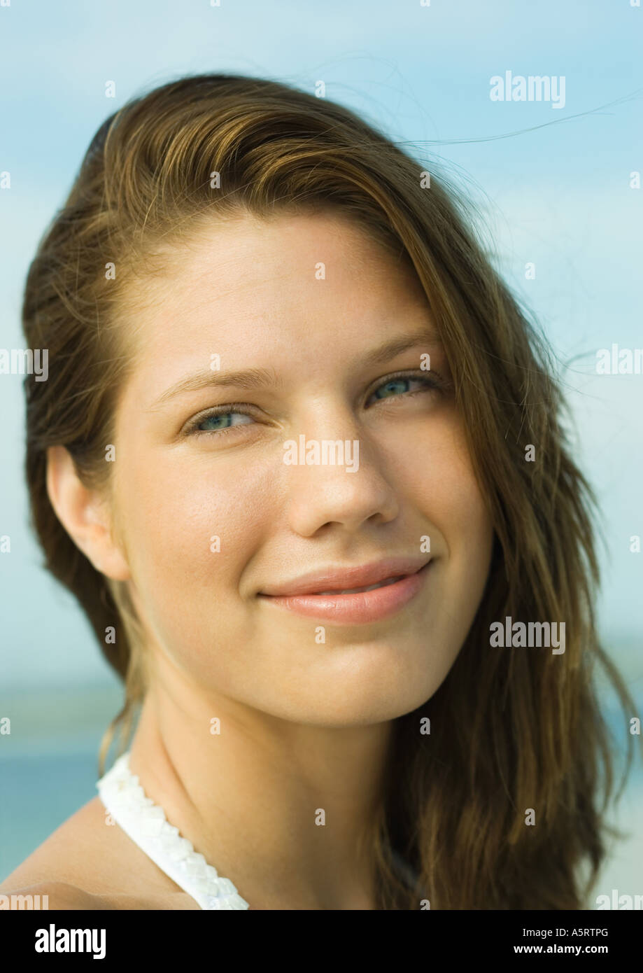 Young woman smiling, portrait Stock Photo - Alamy