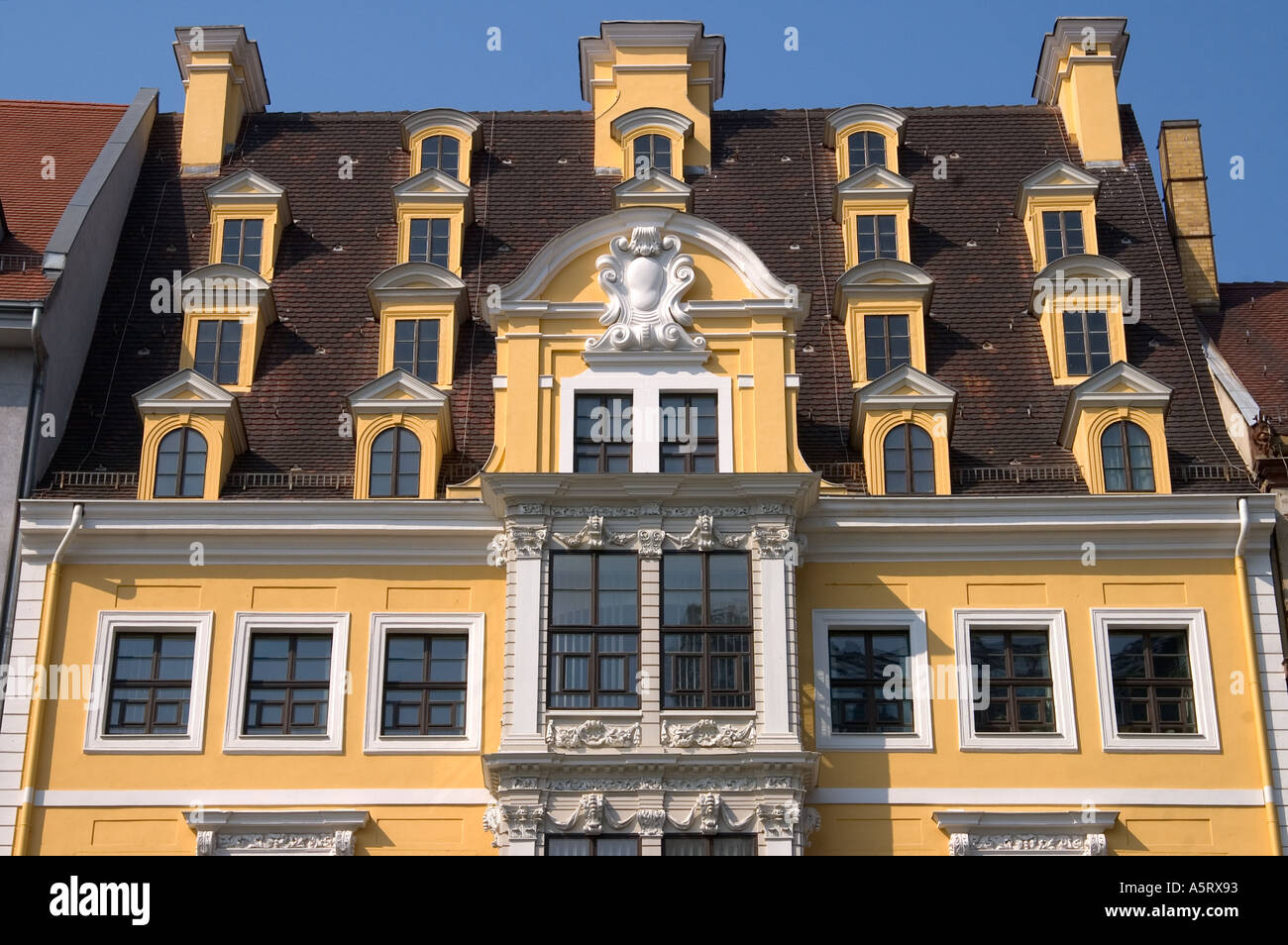 Traditional roof of a house in Leipzig Germany Stock Photo - Alamy
