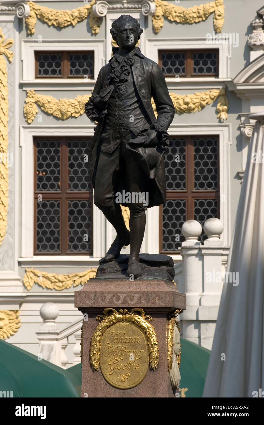 Goethe Monument Naschmarkt Leipzig Germany Stock Photo - Alamy