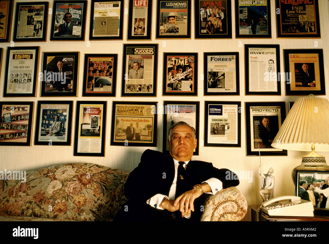 CUBAN EXILE COMMUNITY MIAMI PORTRAIT OF CARLO ARBOLEYA FORMER CUBAN ...