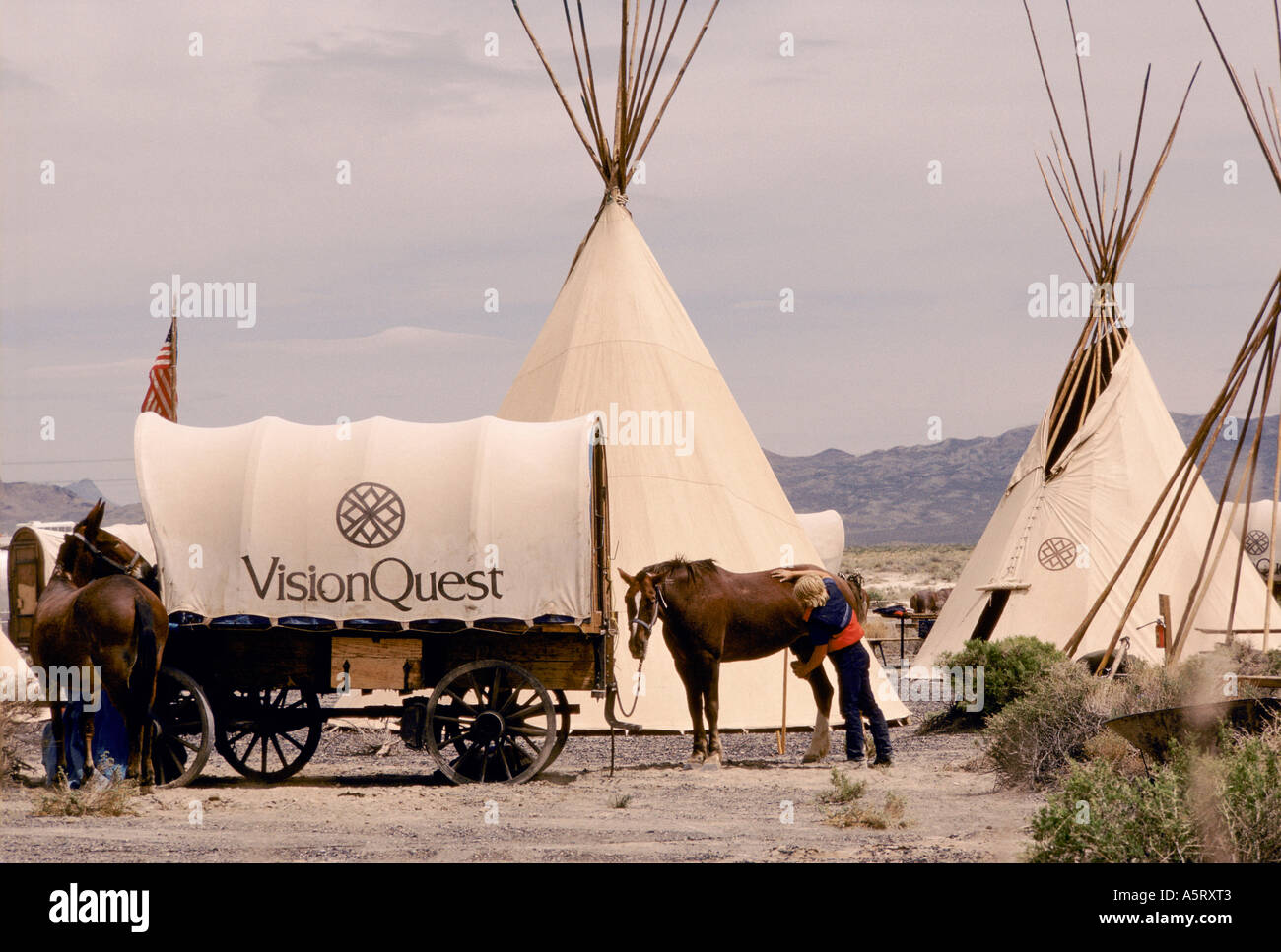 VISION QUEST REHABILITATION PIONEER WAGON TRAIN PROGRAMME Stock Photo ...
