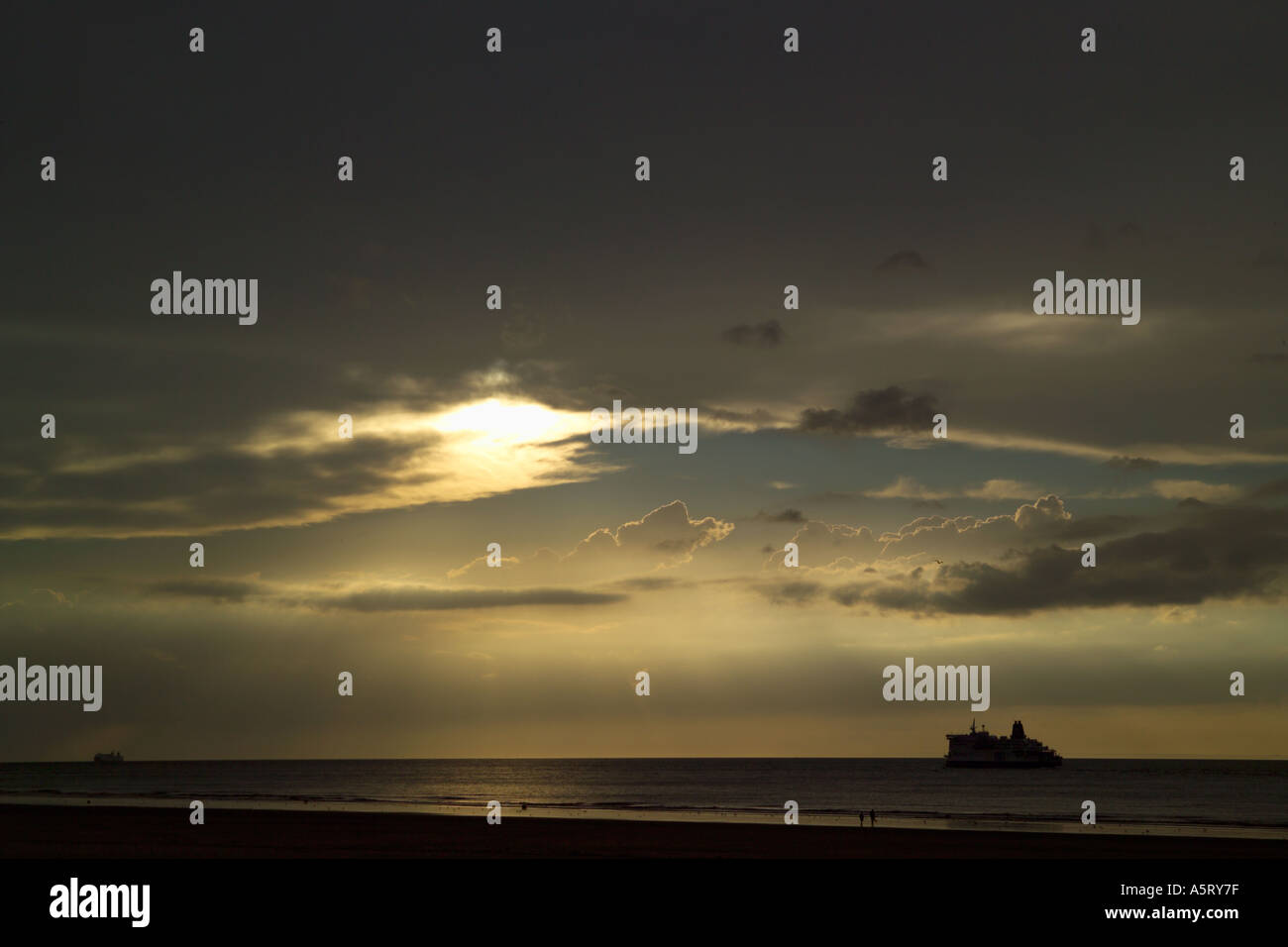The English channel from Cap Gris Nez France with ferry boat ...