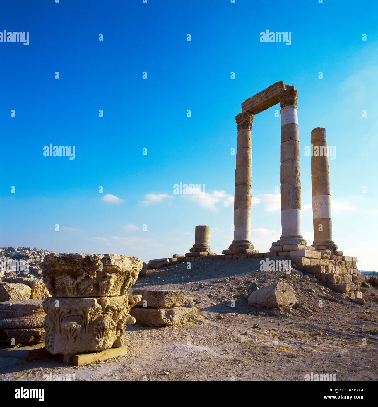 Amman Jordan Citadel Hill Temple of Hercules Stock Photo - Alamy